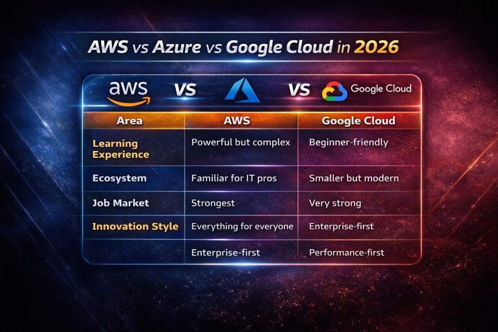 The Ultimate AWS vs Azure vs Google Cloud 2026 Comparison